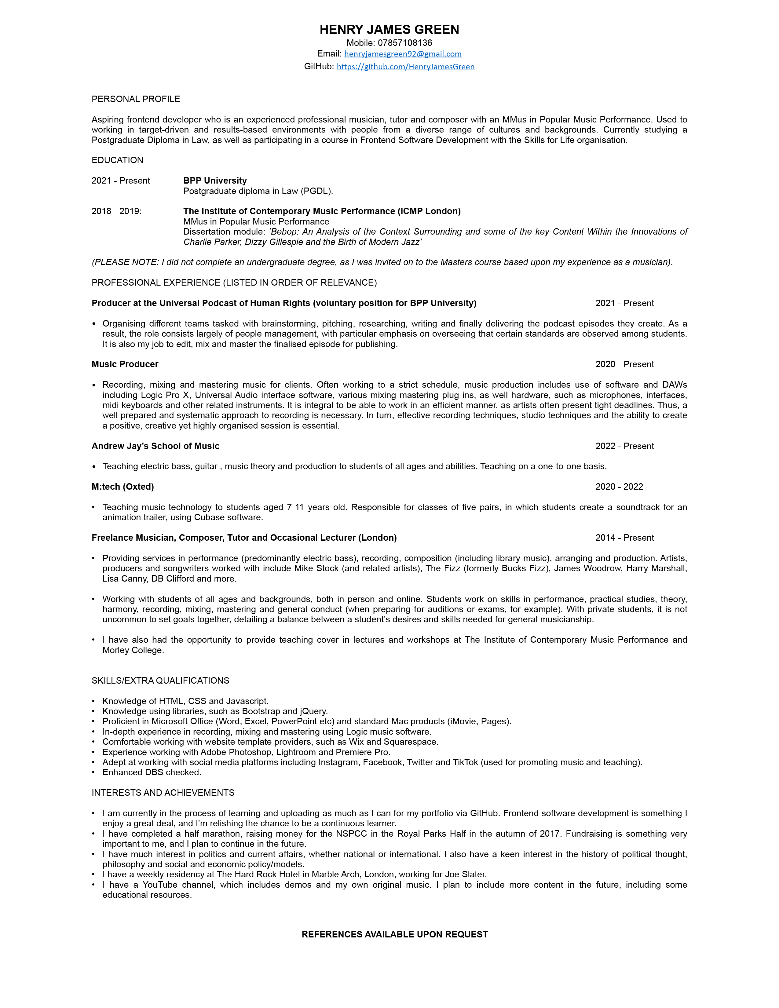 Portfolio - Henry Green